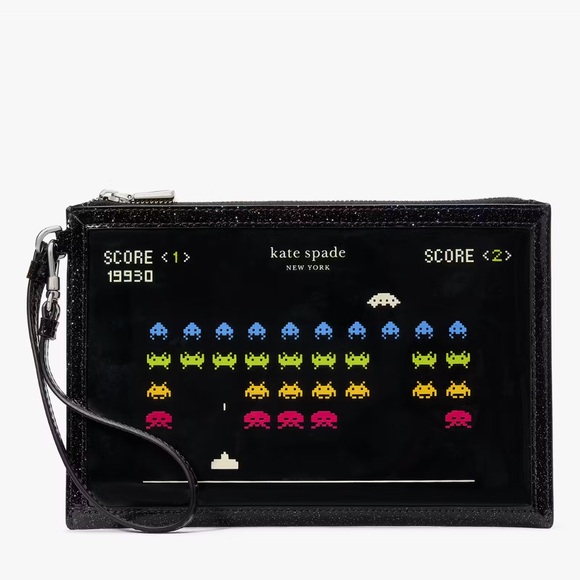 kate spade | Bags | Kate Spade X Space Invaders Glitter Patent Leather ...